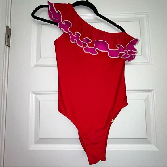 summersalt | Swim | Summersalt Ruffle One Shoulder Onepiece Swimsuit ...